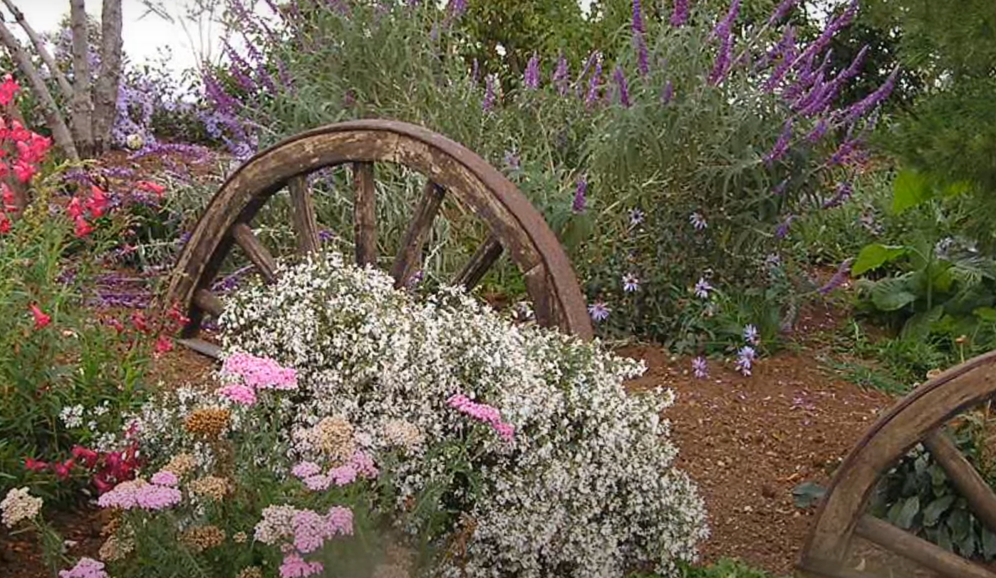 Wagon Wheel Garden Ideas - GardenProfy